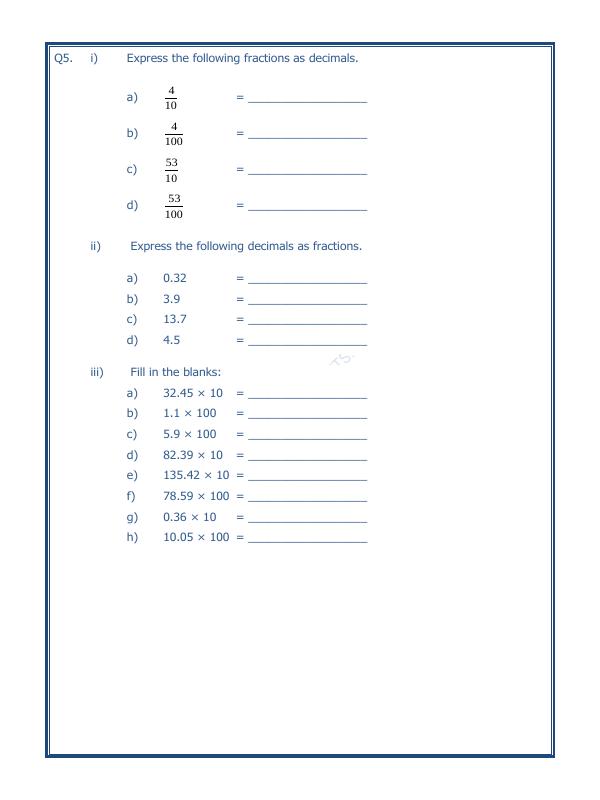 A2Zworksheets:Worksheet of Decimals-01-Decimals-Maths