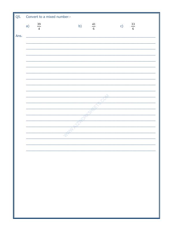 A2Zworksheets:Worksheet of Fractions-01-Fractions-Maths