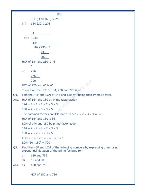 A2Zworksheets:Worksheet of Hcf & Lcm-03-LCM and HCM-Maths
