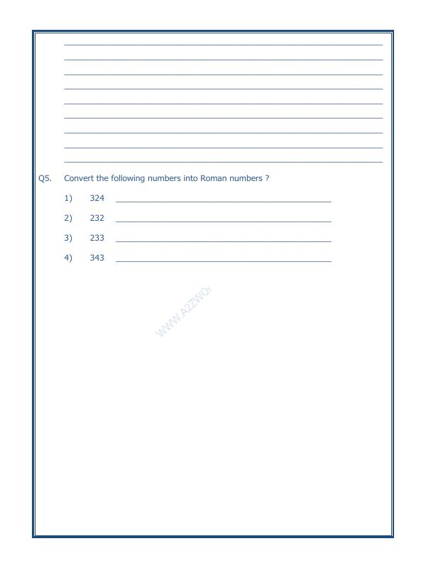 A2Zworksheets:Worksheet of Large Numbers With Roman Numbers-02-Numbers ...