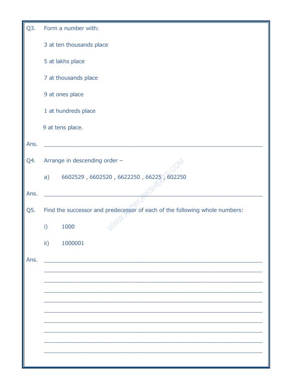 A2Zworksheets:Worksheet of Large Numbers-02-Numbers-Maths