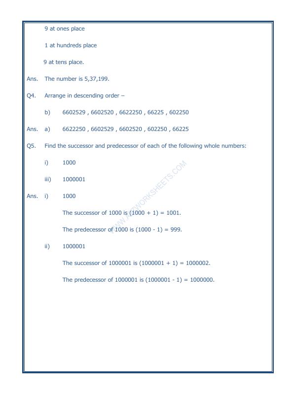 A2Zworksheets:Worksheet of Large Numbers-02-Numbers-Maths