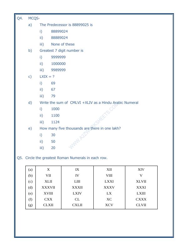 A2Zworksheets:Worksheet of Large Numbers-03-Numbers-Maths