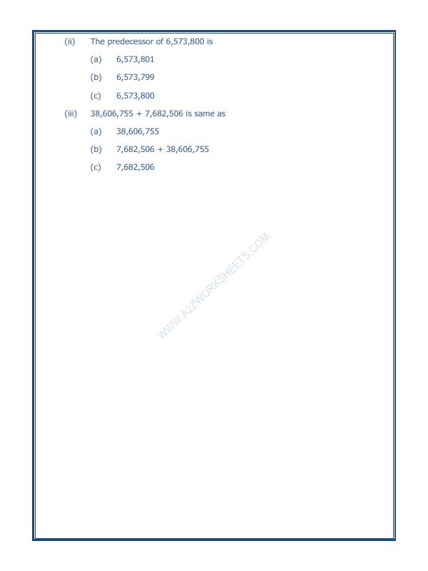A2Zworksheets:Worksheet of Operations On Large Numbers-01-Numbers-Maths