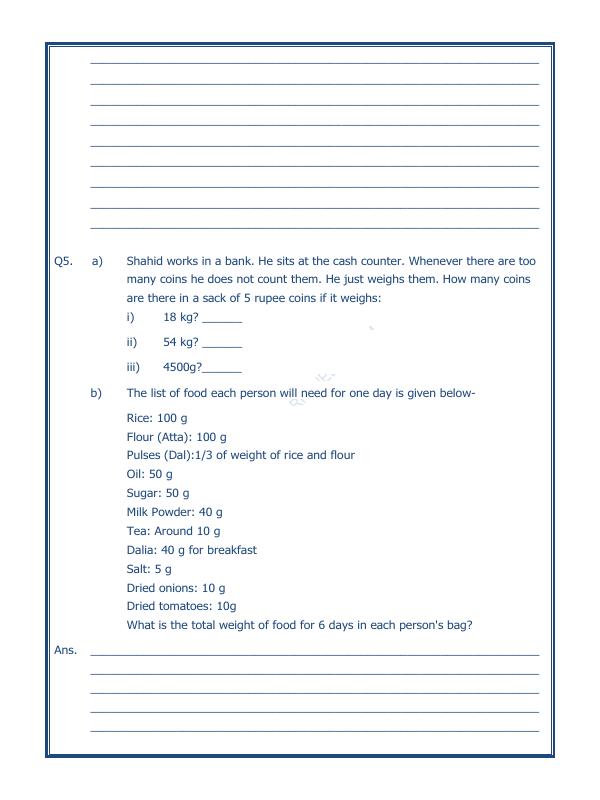 A2Zworksheets:Worksheet of Preparing Bills - 05-Data Handling-Maths