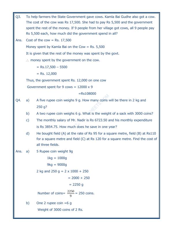 A2Zworksheets:Worksheet of Preparing Bills - 05-Data Handling-Maths