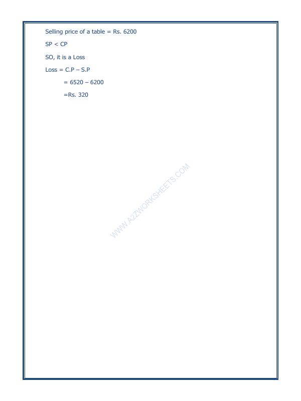 A2Zworksheets:Worksheet of Profit And Loss-07-Measurement-Maths