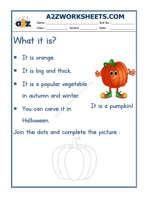 A2Zworksheets:Worksheet of Flash Card - Pumpkin-Recognition-English