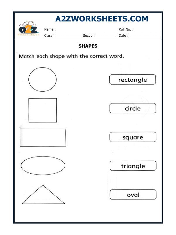 A2Zworksheets:Worksheet of Shapes-Geometry-Maths