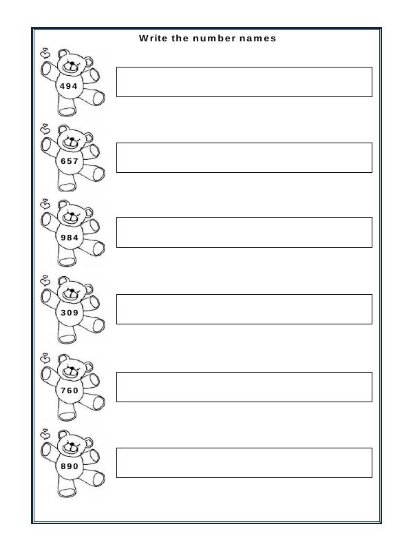 A2Zworksheets:Worksheet of Number Names-Numbers-Maths
