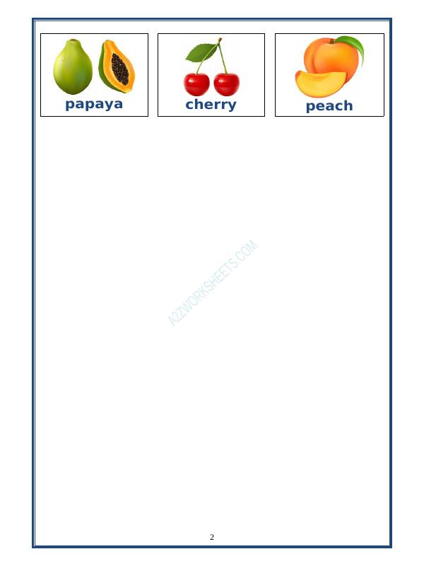 A2Zworksheets:Worksheet of Vocabulary Worksheets-Fruits-Reading-English