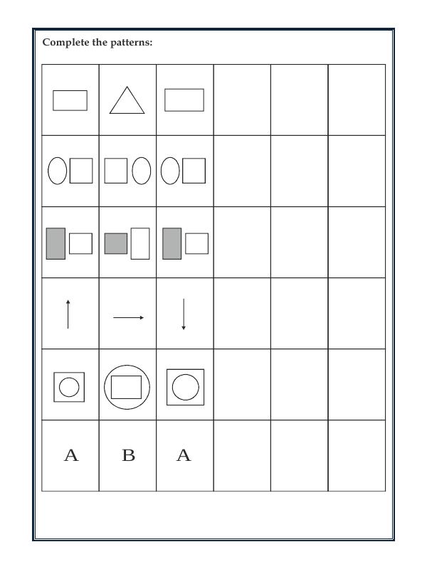 A2Zworksheets:Worksheet of Patterns-Geometry-Maths