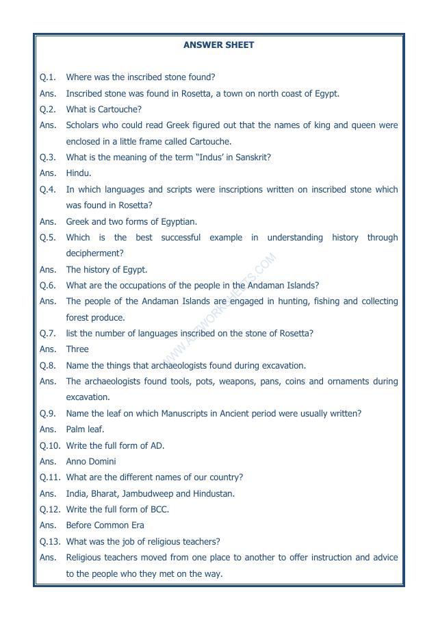 A2Zworksheets:Worksheet of What, Where, How And When-05-Our History and ...