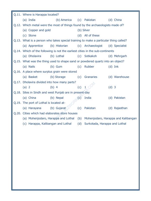 A2Zworksheets:Worksheet of In The Earliest Cities-05-Our History and ...