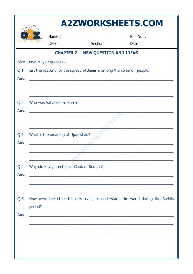A2Zworksheets:Worksheet of New Question And Ideas-11-Our History and ...