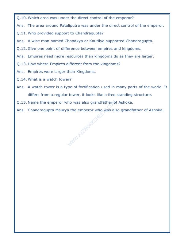 A2Zworksheets:Worksheet of Ashoka, The Emperor Who Gave Up War-03-Our ...