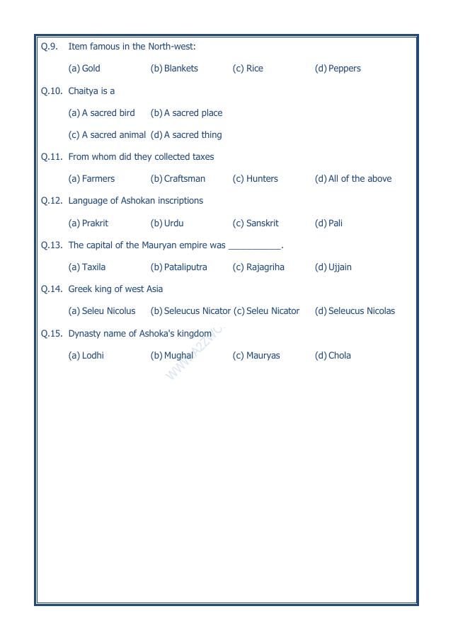 A2Zworksheets:Worksheet of Ashoka, The Emperor Who Gave Up War-06-Our ...