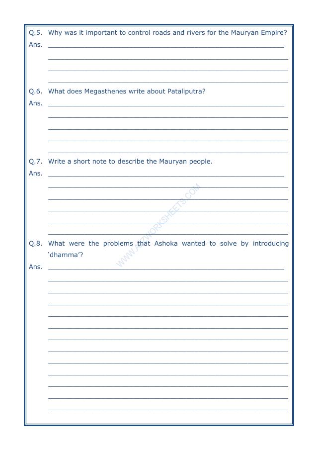 A2Zworksheets:Worksheet of Ashoka, The Emperor Who Gave Up War-09-Our ...