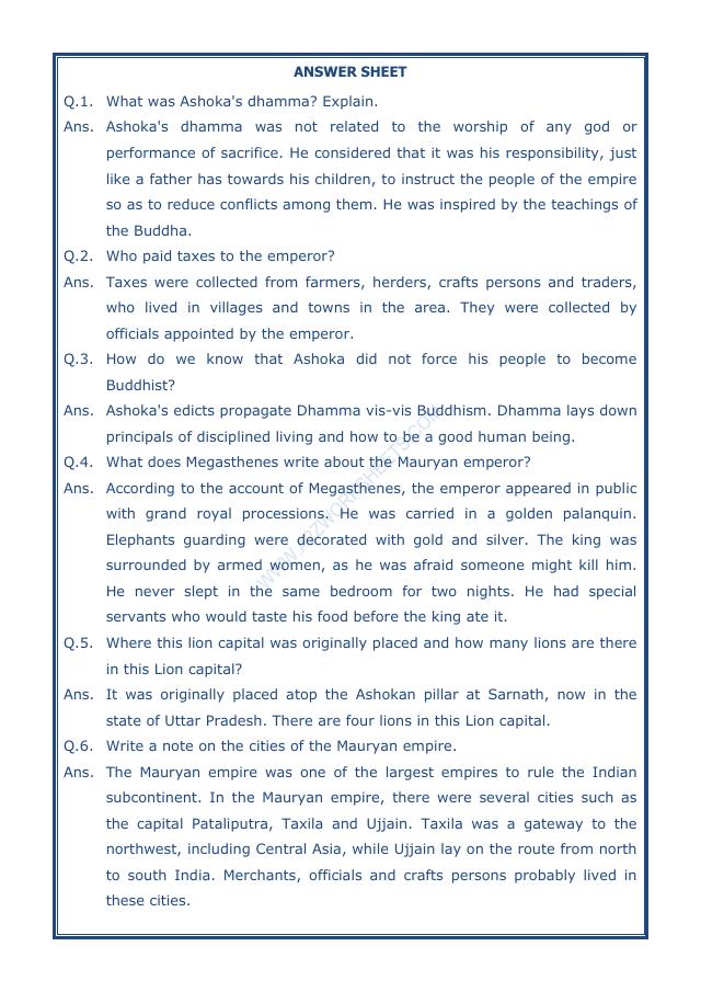 A2Zworksheets:Worksheet of Ashoka, The Emperor Who Gave Up War-10-Our ...