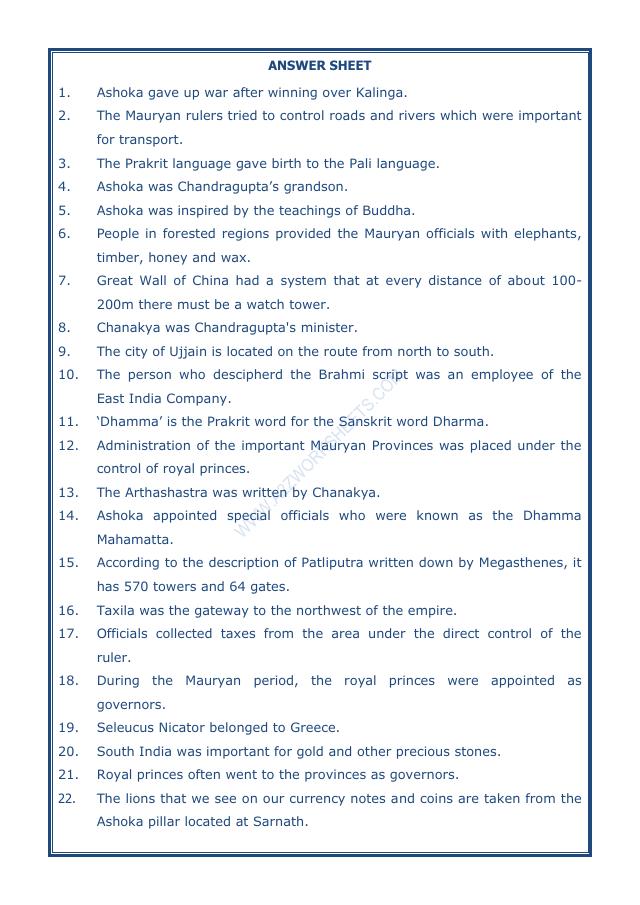 A2Zworksheets:Worksheet of Ashoka, The Emperor Who Gave Up War-11-Our ...