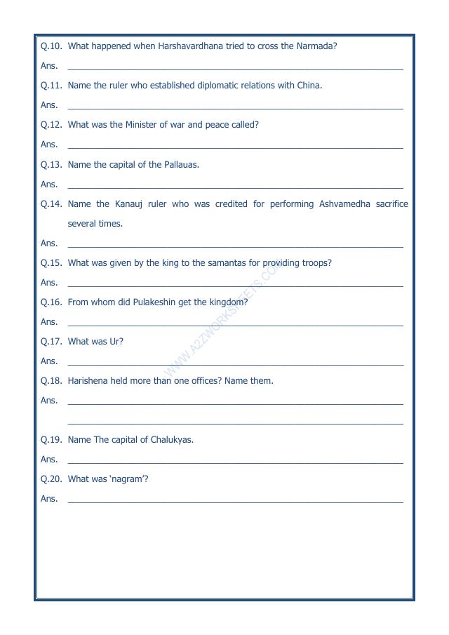 A2Zworksheets:Worksheet of New Empires And Kingdoms-02-Our History and ...