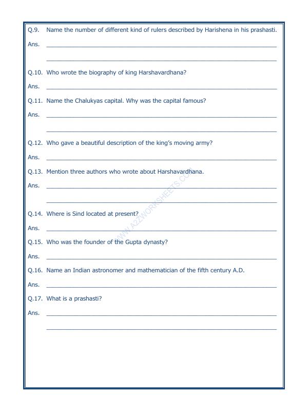 A2Zworksheets:Worksheet of New Empires And Kingdoms-05-Our History and ...