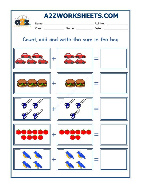 A2Zworksheets:Worksheet of Addition Worksheet-03-Addition-Maths