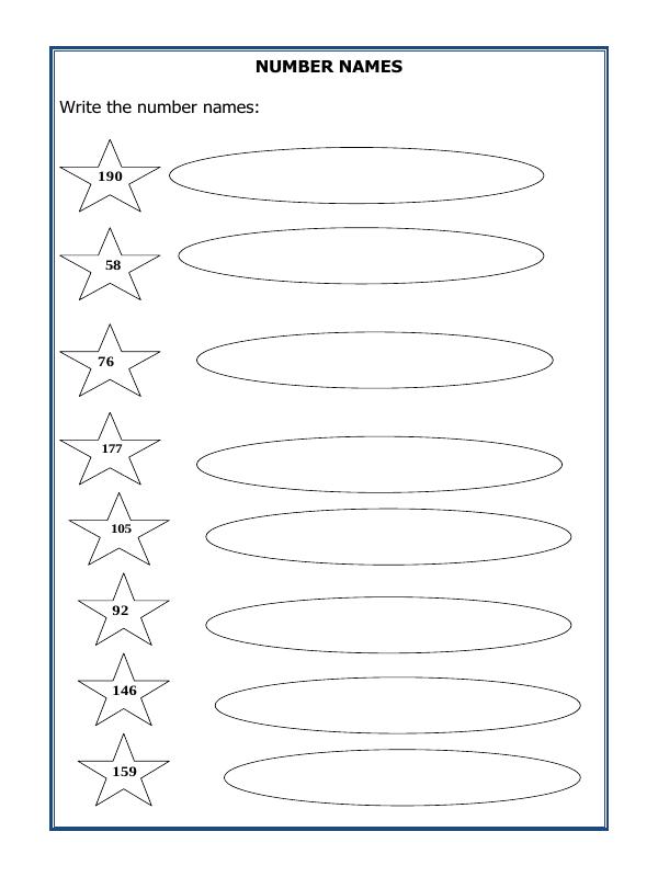 A2Zworksheets:Worksheet of Number Names-02-Numbers-Maths