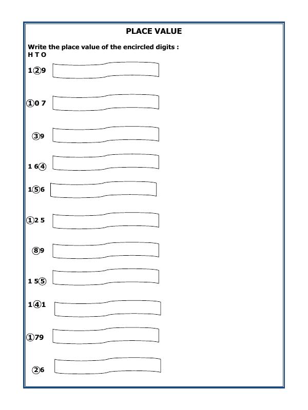 A2Zworksheets:Worksheet of Place Value-Place Value-Maths