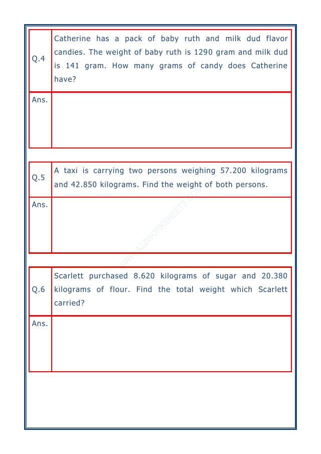 A2Zworksheets:Worksheet of Class-Iv-Maths Addition-01-Addition-Maths