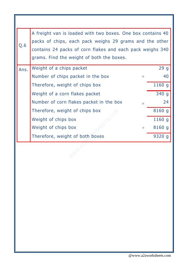 A2Zworksheets:Worksheet of Class-Iv-Maths Addition-03-Addition-Maths