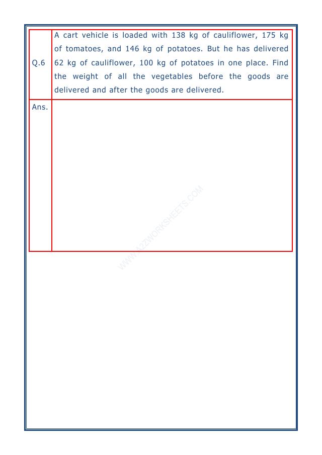 A2Zworksheets:Worksheet of Class-Iv-Maths Addition-08-Addition-Maths