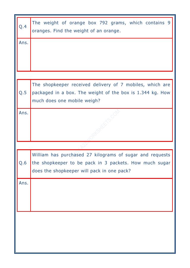 A2zworksheets Worksheet Of Class Iv Division 02 Division Maths