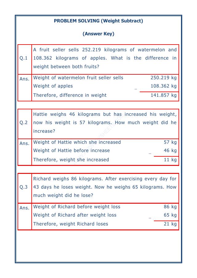 A2Zworksheets:Worksheet of Class-Iv-Subtraction-10-Subtraction-Maths