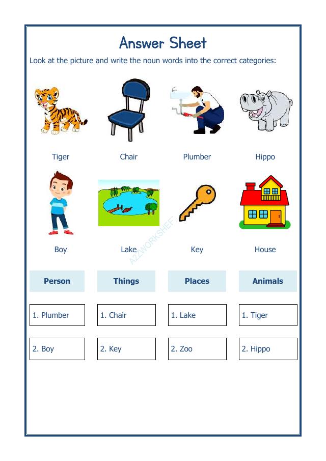 A2Zworksheets:Worksheet of Class-Iii-English Noun Worksheet-04-Grammar ...
