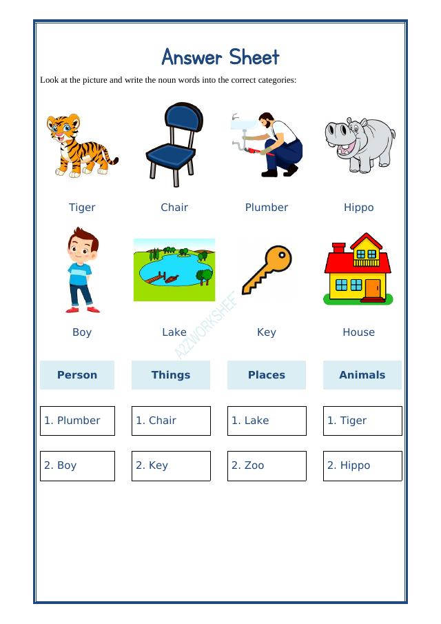 A2Zworksheets:Worksheet of Class-Iii-English Noun Worksheet-04-Grammar ...