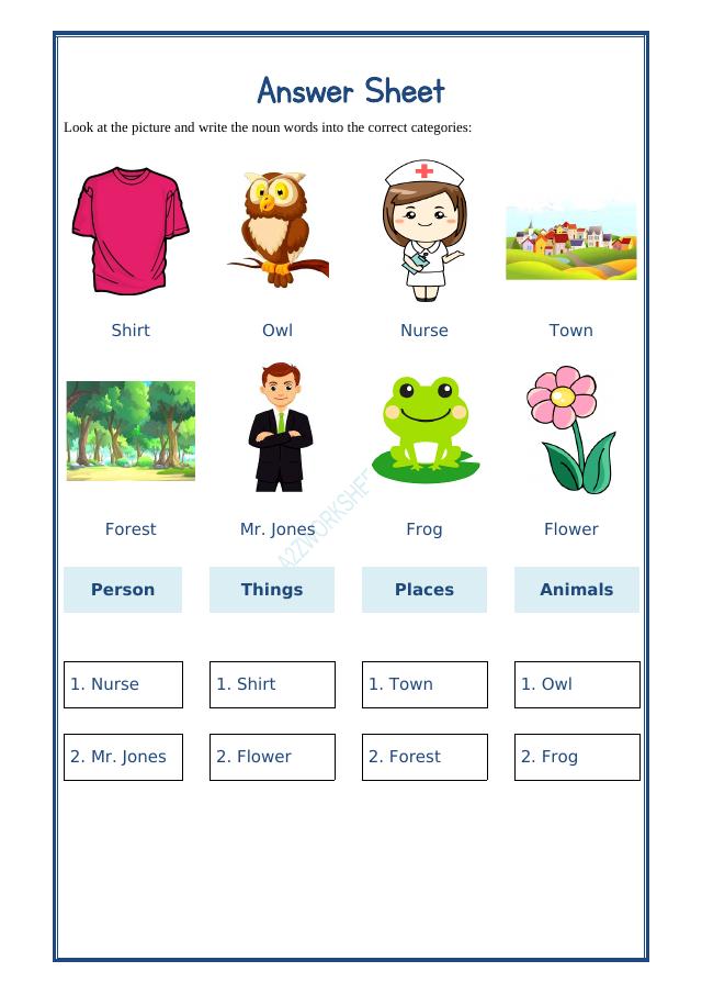 A2Zworksheets:Worksheet of Class-Iii-English Noun Worksheet-05-Grammar ...