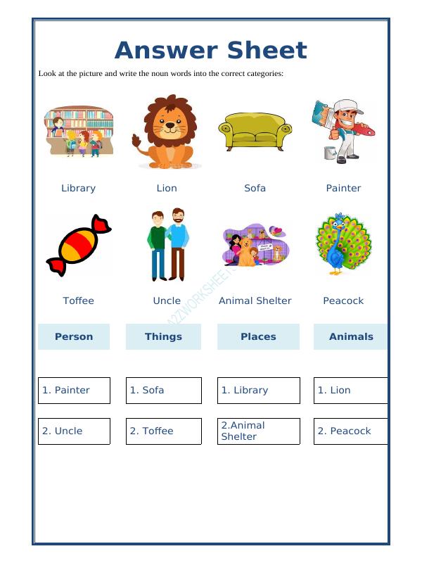 A2Zworksheets:Worksheet of Class-Iii-English Noun Worksheet-10-Grammar ...