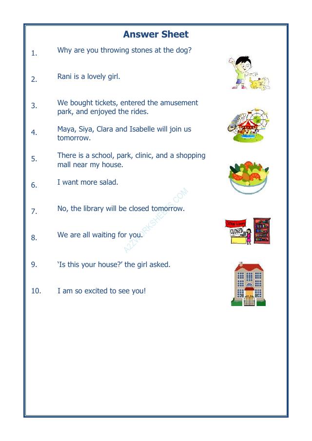 A2Zworksheets:Worksheet of Class-Iv-English Punctuation Worksheet-03 ...