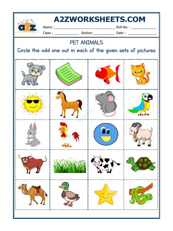 A2Zworksheets:Worksheet of Odd One Out-05-Logical Reasoning-General ...