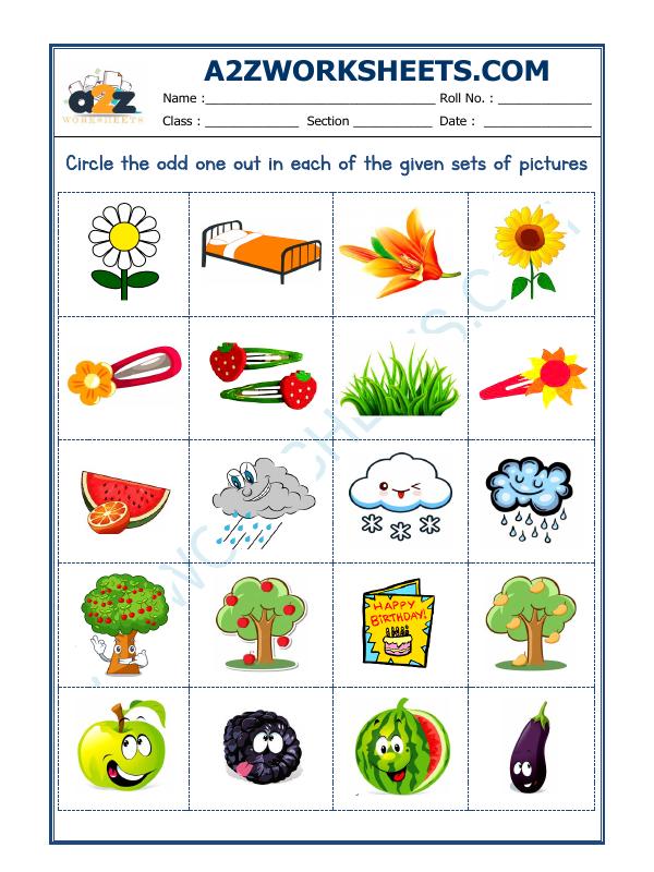 A2Zworksheets:Worksheet of Odd One Out-09-Logical Reasoning-General ...