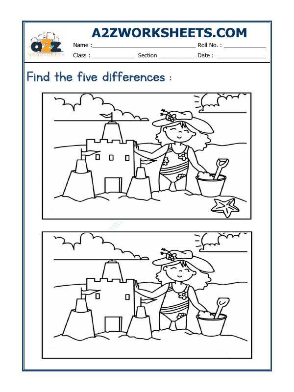 A2Zworksheets:Worksheet of Find The Difference-01-Logical Reasoning ...