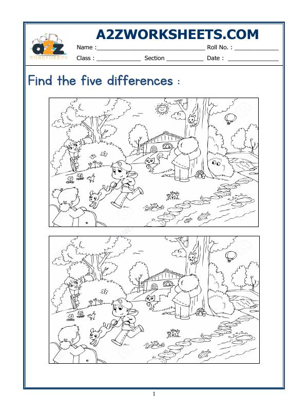 A2Zworksheets:Worksheet of Find The Difference-02-Logical Reasoning ...