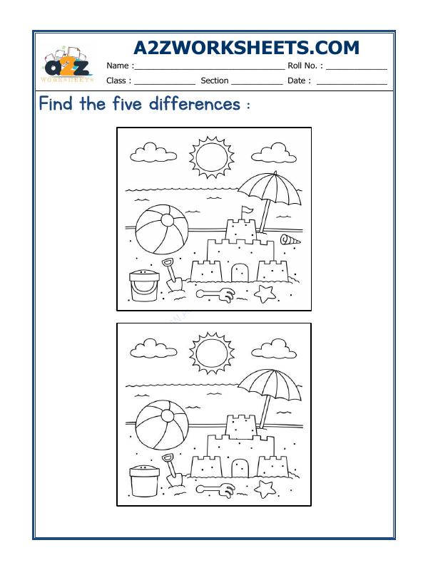 A2Zworksheets:Worksheet of Find The Difference-05-Logical Reasoning ...