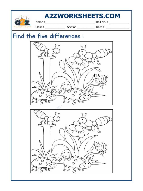 A2Zworksheets:Worksheet of Find The Difference-01-Logical Reasoning ...