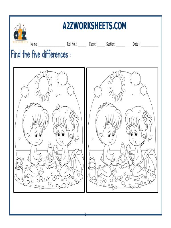 A2Zworksheets:Worksheet of Find The Difference-05-Logical Reasoning ...