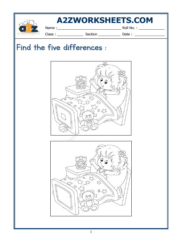 A2Zworksheets:Worksheet of Find The Difference-06-Logical Reasoning ...