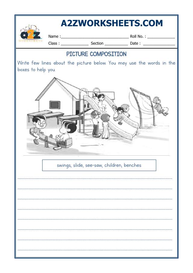 A2Zworksheets:Worksheet of Class-Ii-Picture Composition-05-Writing-English