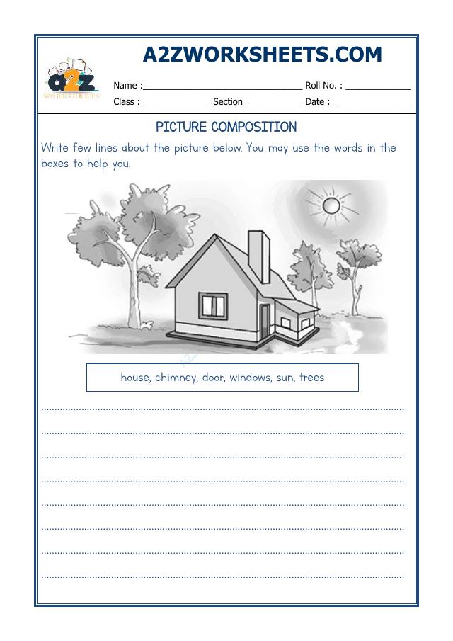 A2Zworksheets:Worksheet of Class-Ii-Picture Composition-08-Writing-English