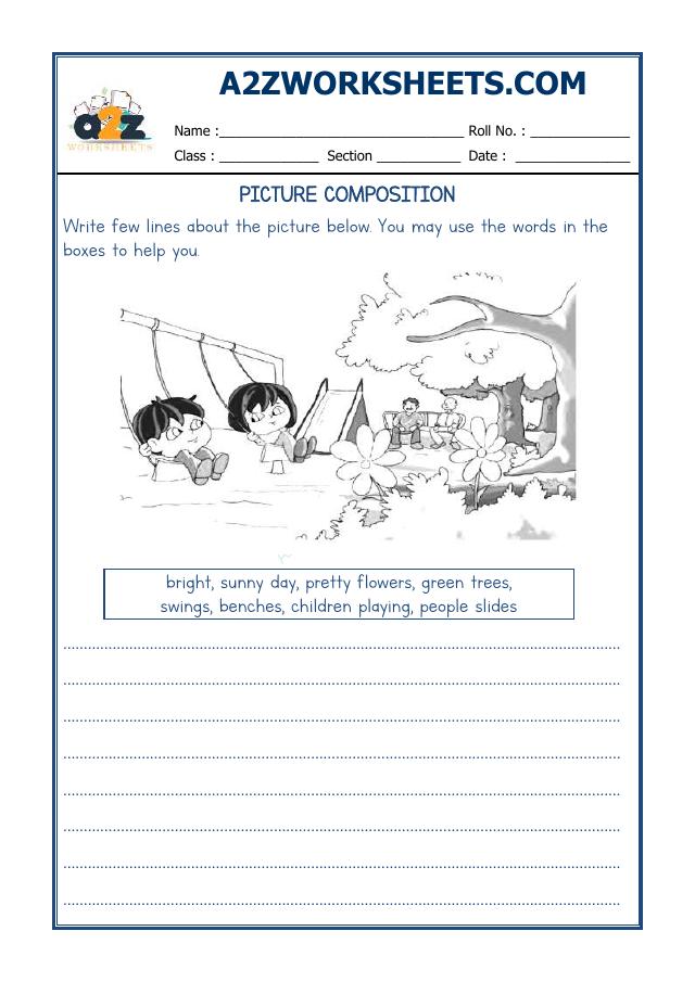 A2Zworksheets:Worksheet of Class-Ii-Picture Composition-14-Writing-English